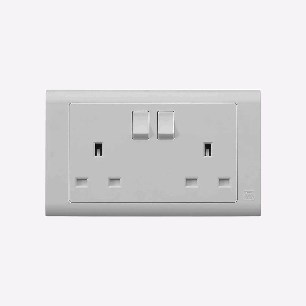 13A 2G SWITCH SOCKET ESSENTIALS TITANIUM - MK | Plaza Middle East