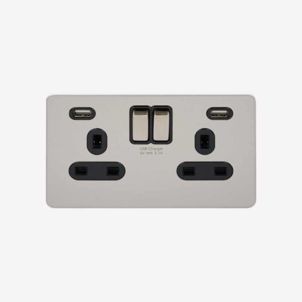 13A 2G SWITCH SOCKET WITH 2X2.1A USB ULTIMATE BSS - SCHNEIDER | Plaza ...