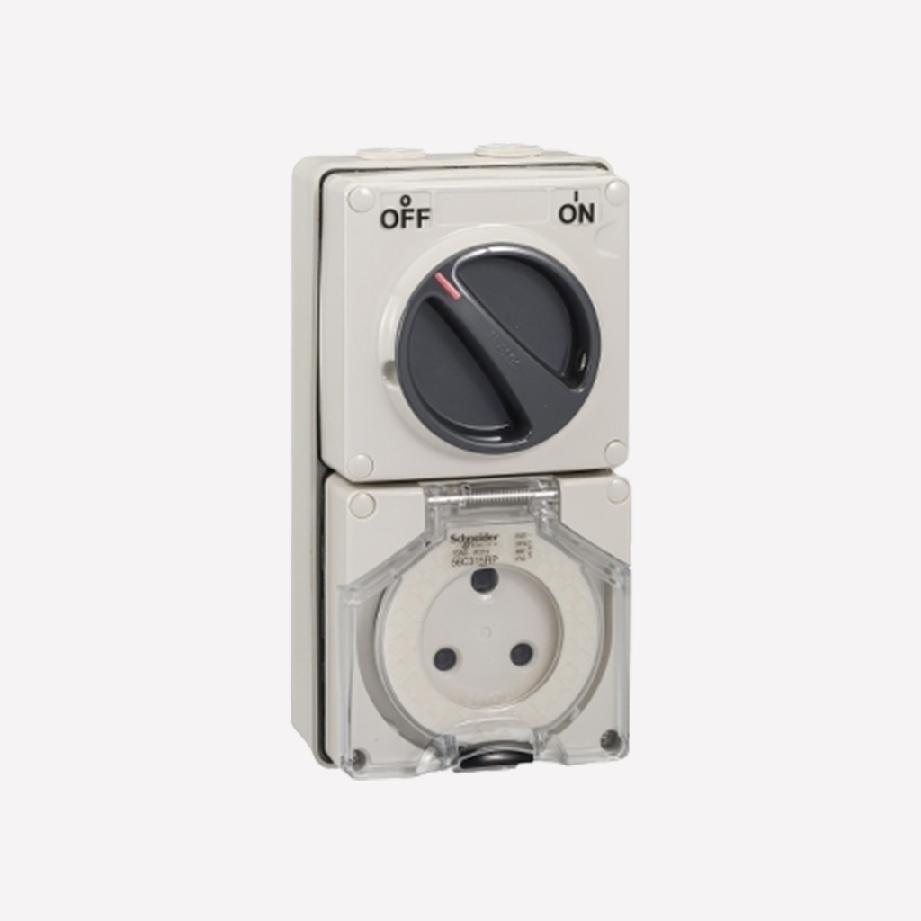 15A ROTARY SWITCH SOCKET IP66 WEATHER PROOF - SCHNEIDER | Plaza Middle East