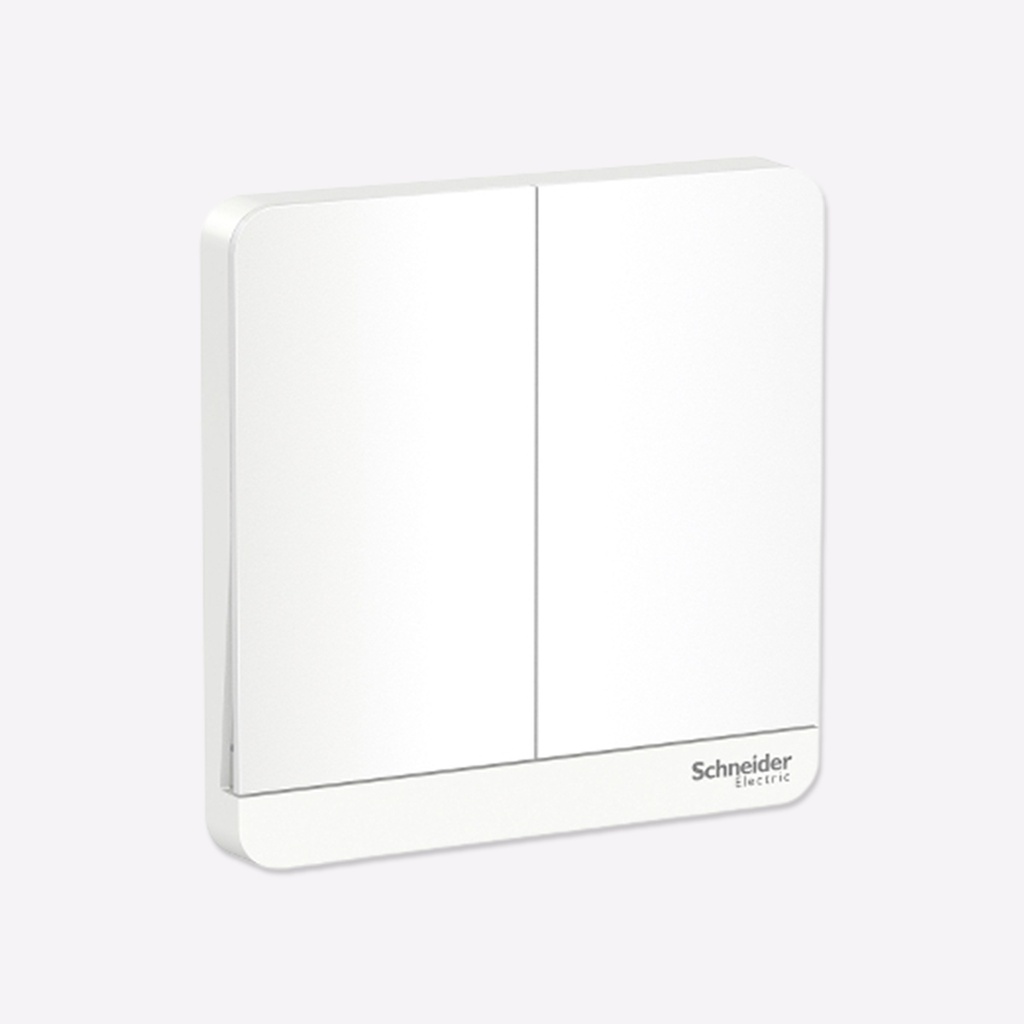 16A 2G 1WAY SWITCH AVATARON WHITE - SCHNEIDER | Plaza Middle East