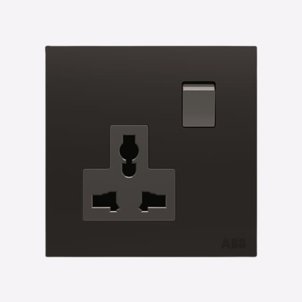 13A UNIVERSAL SWITCH SOCKET MILLENIUM S/BLACK - ABB | Plaza Middle East
