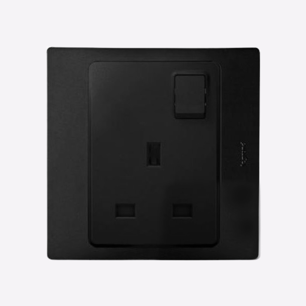13A 1G SWITCH SOCKET MALLIA MATT BLACK - LEGRAND | Plaza Middle East