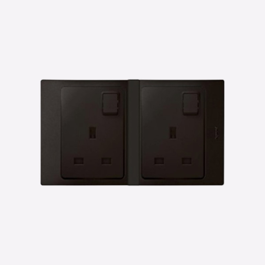13A 2G SWITCH SOCKET MALLIA M/BLACK - LEGRAND | Plaza Middle East