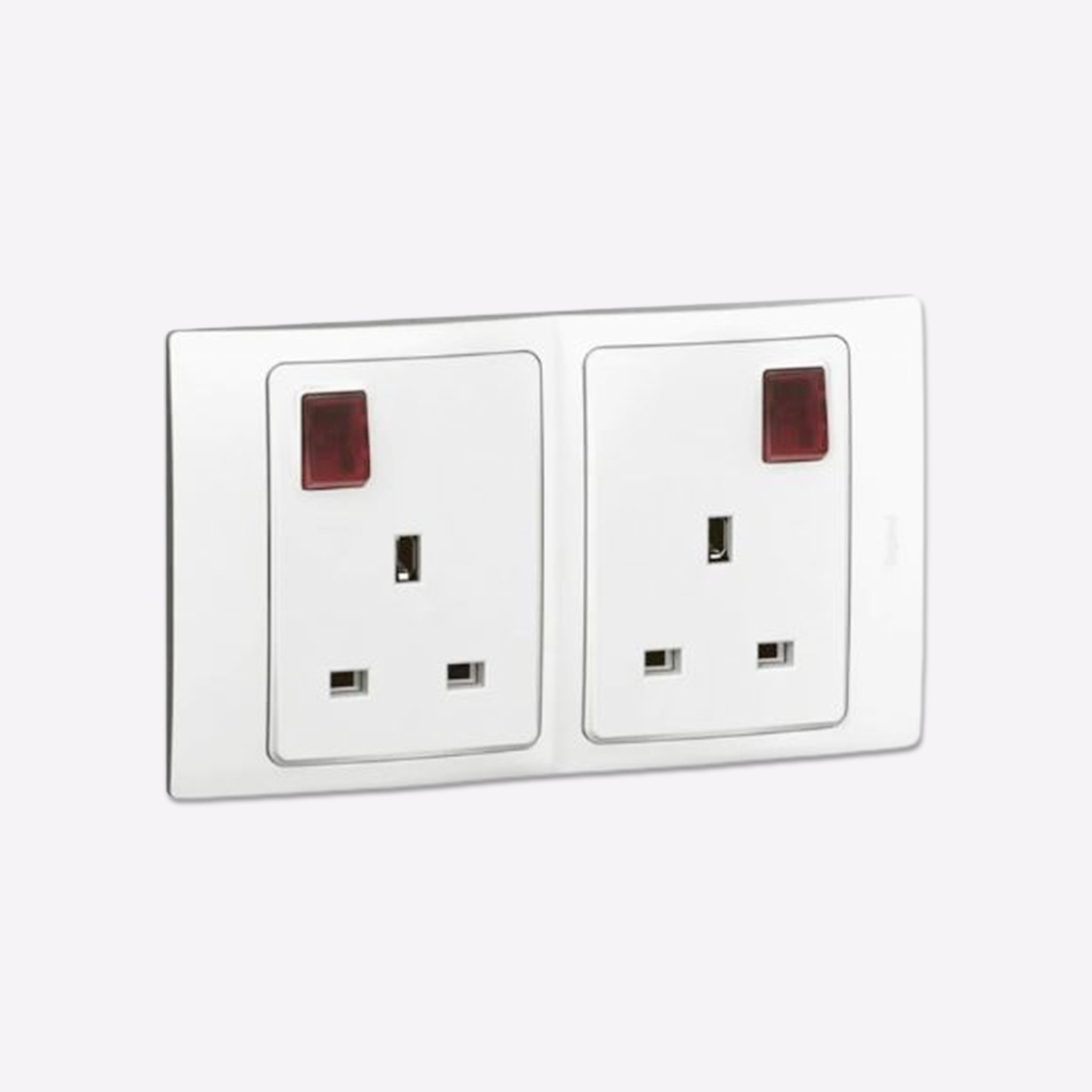 13A 2G SWITCH SOCKET W/NEON MALLIA WHITE - LEGRAND | Plaza Middle East