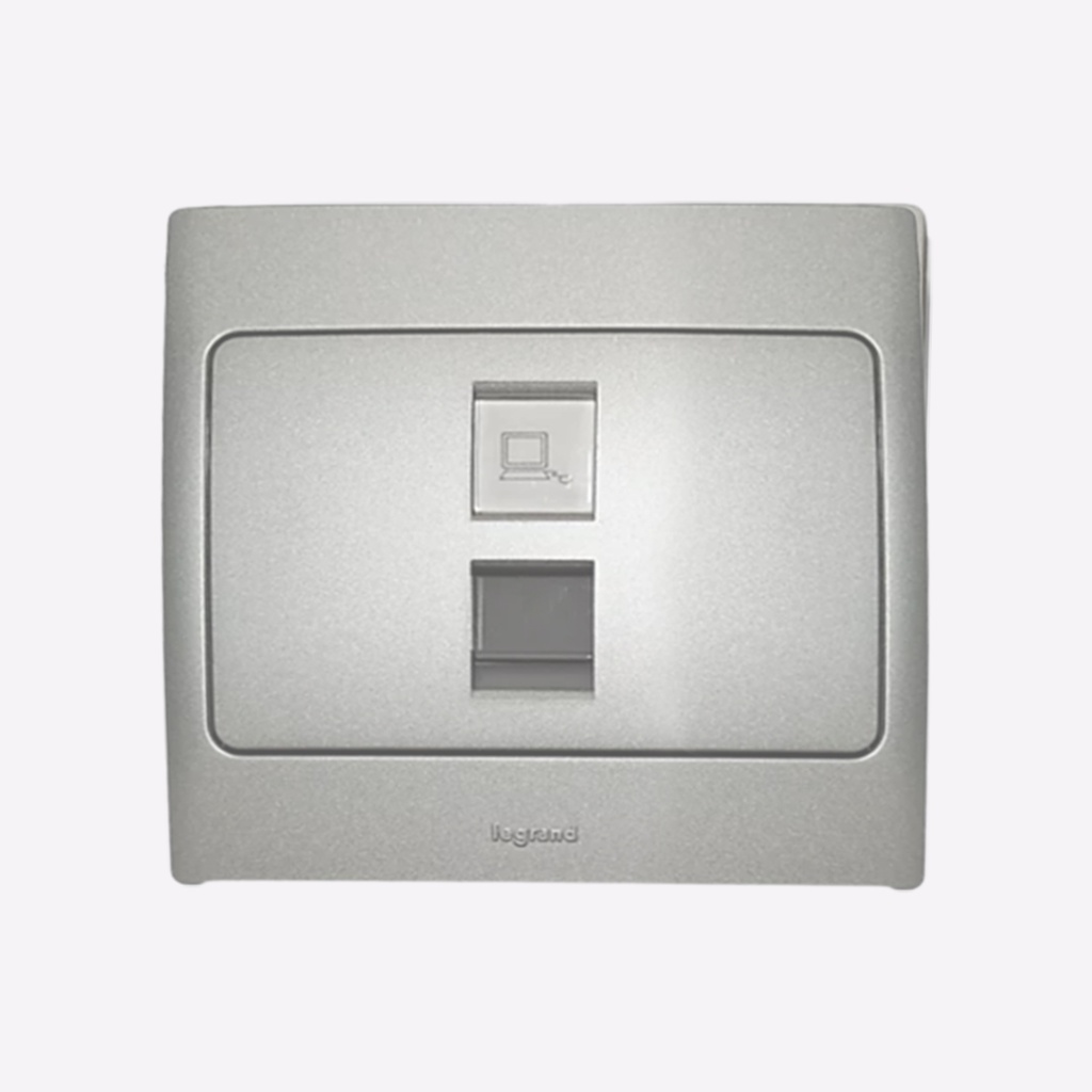 1G RJ45 DATA SOCKET MALLIA SILVER - LEGRAND | Plaza Middle East