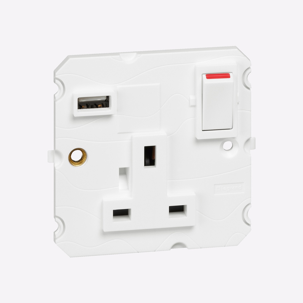 13A 1G SWITCH SOCKET + USB ARTEOR WHITE - LEGRAND | Plaza Middle East
