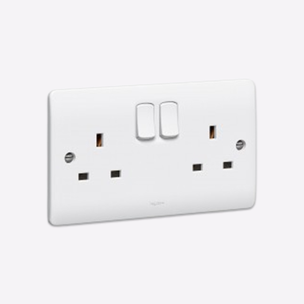13A 2G SWITCH SOCKET SYNERGY WHITE - LEGRAND | Plaza Middle East