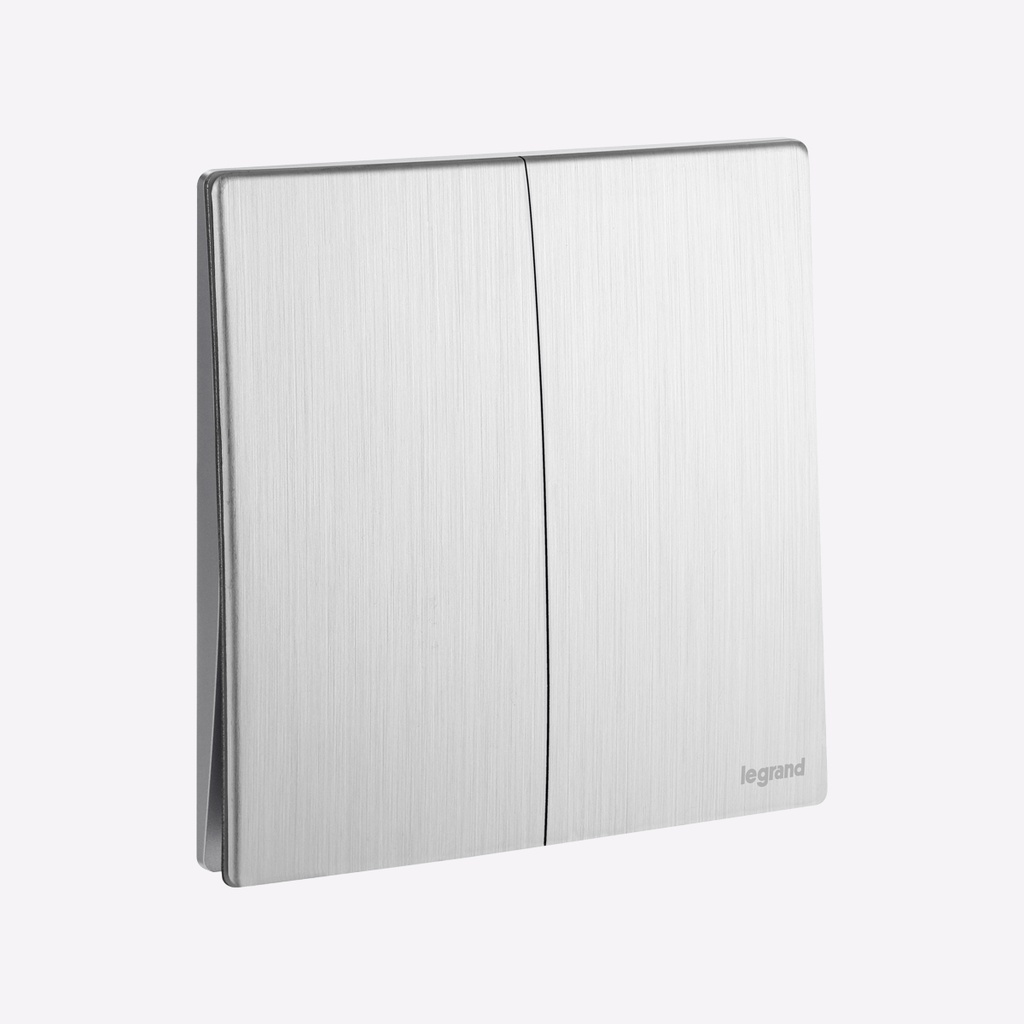 16A 2G 1WAY SWITCH MALLIA SENSES BRUSHED ALUMINIUM - LEGRAND | Plaza ...