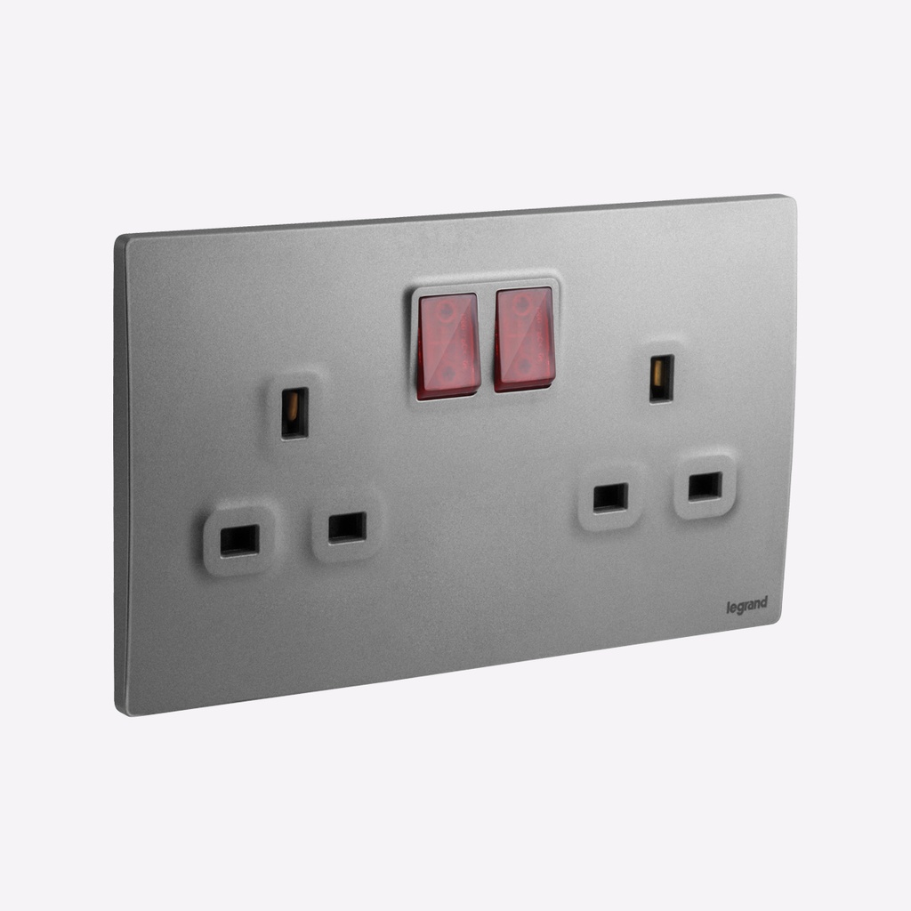 Buy 10A 1G 1way Switch Mallia Silver - Legrand online Dubai, UAE