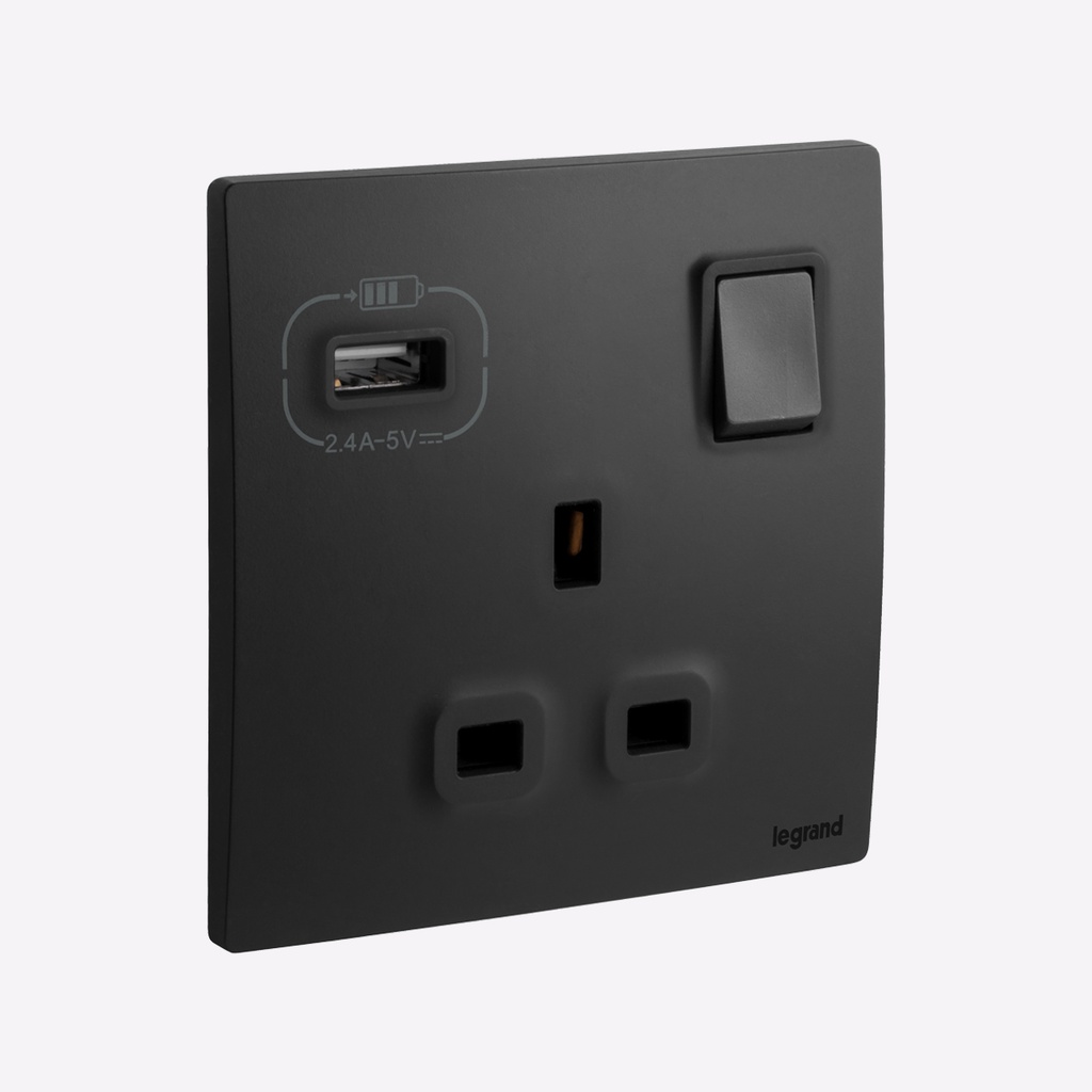 Buy 10A 1G 1way Switch Mallia Silver - Legrand online Dubai, UAE