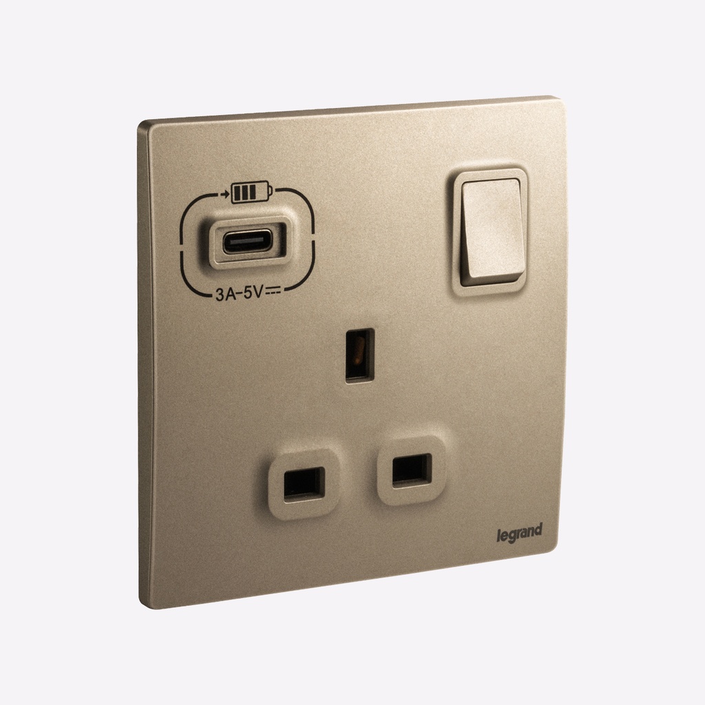 Buy 10A 1G 1way Switch Mallia Silver - Legrand online Dubai, UAE