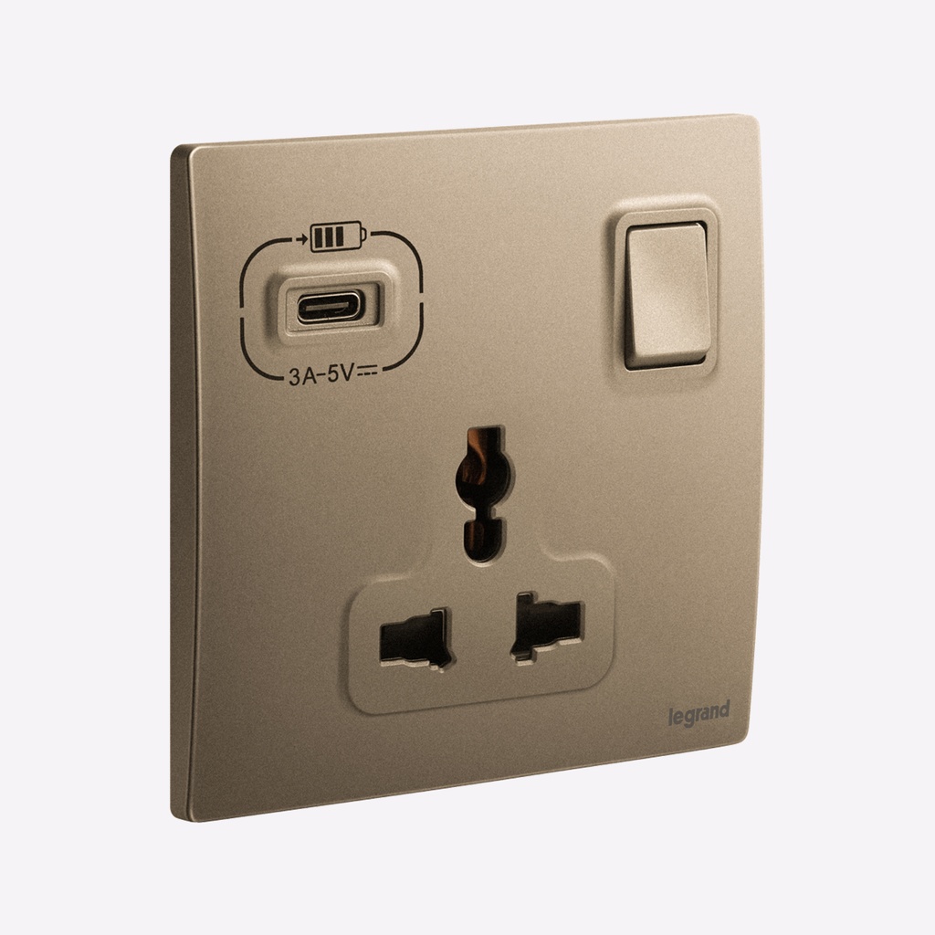 Buy 10A 1G 1way Switch Mallia Silver - Legrand online Dubai, UAE