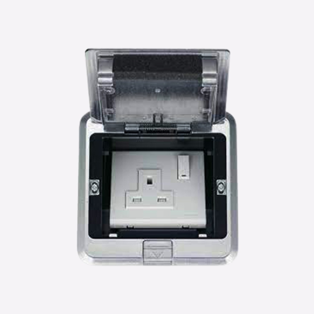 1G FLOOR OUTLET BOX ALUMINIUM SILVER - PANASONIC | Plaza Middle East