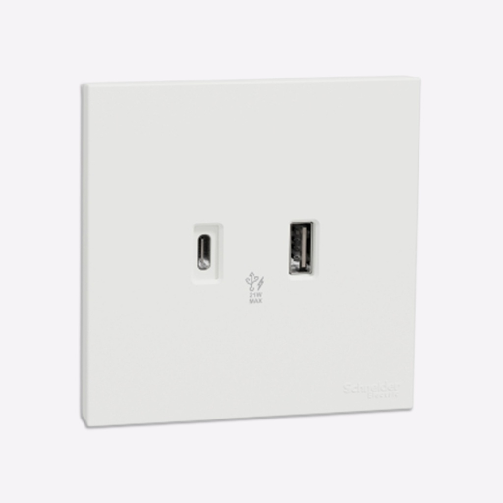 USB SOCKET A+C AVATARON-C WHITE - SCHNEIDER | Plaza Middle East