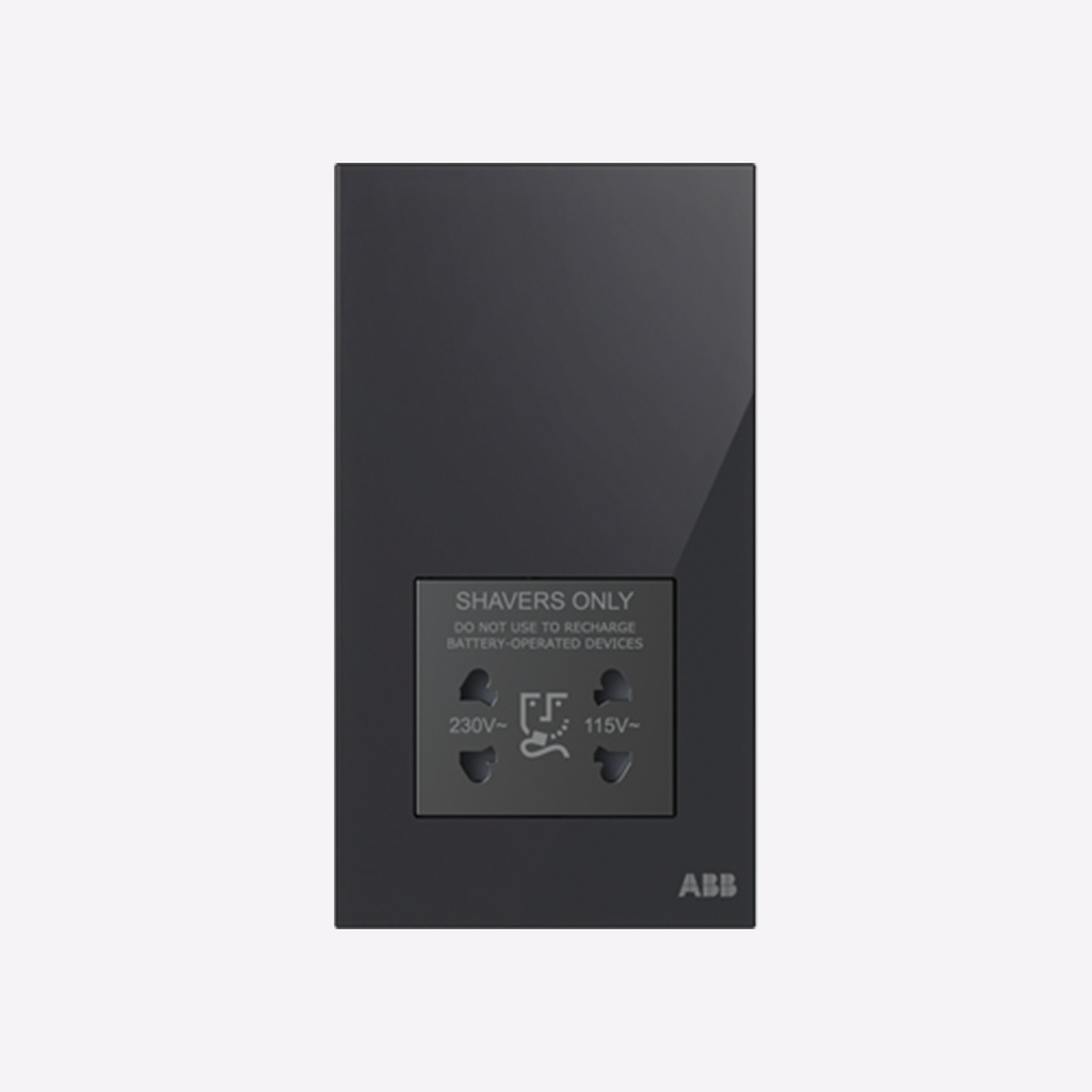 SHAVER SOCKET 115/230V MILLENIUM BLACK GLASS - ABB | Plaza Middle East