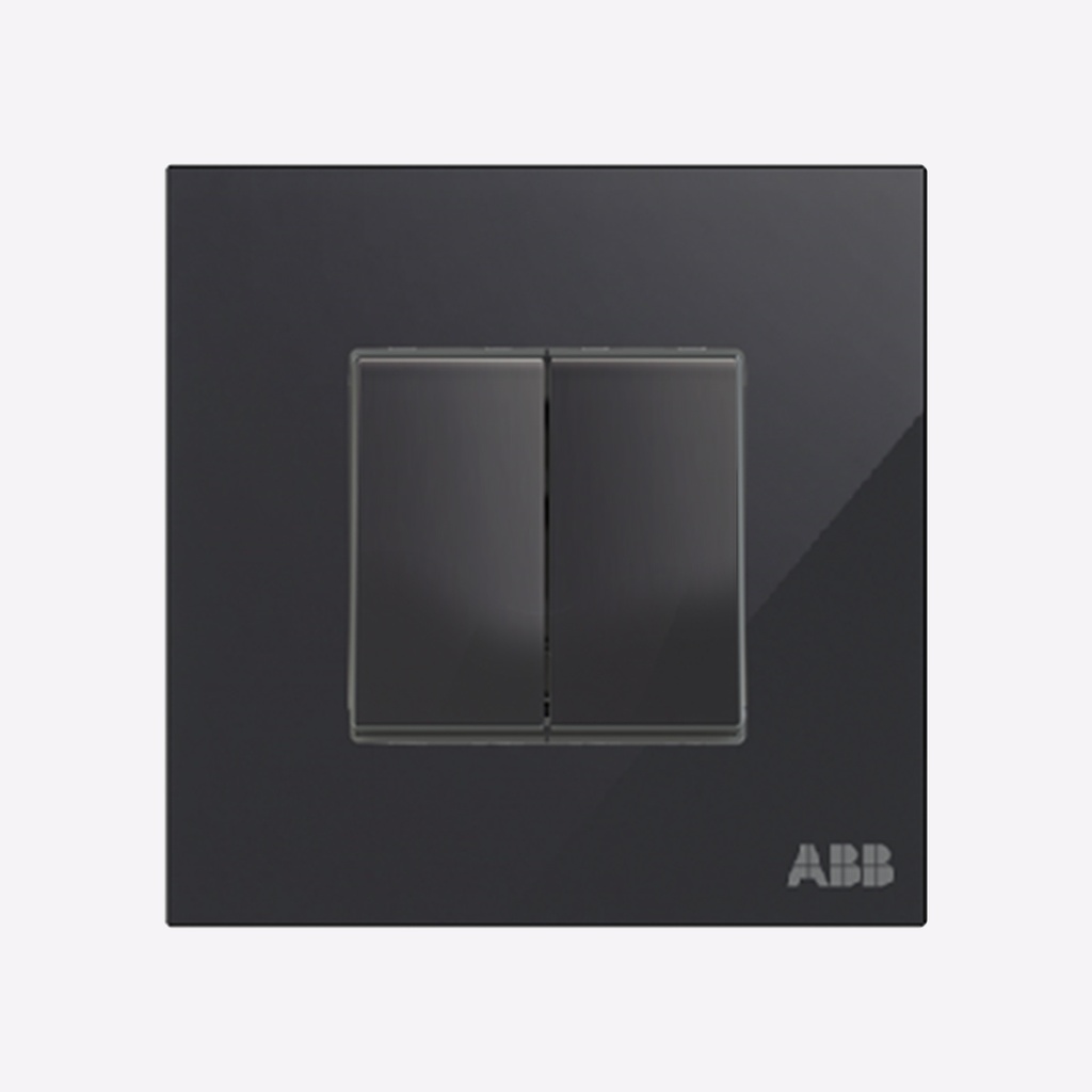 10A 2G 1WAY SWITCH MILLENIUM BLACK GLASS - ABB | Plaza Middle East