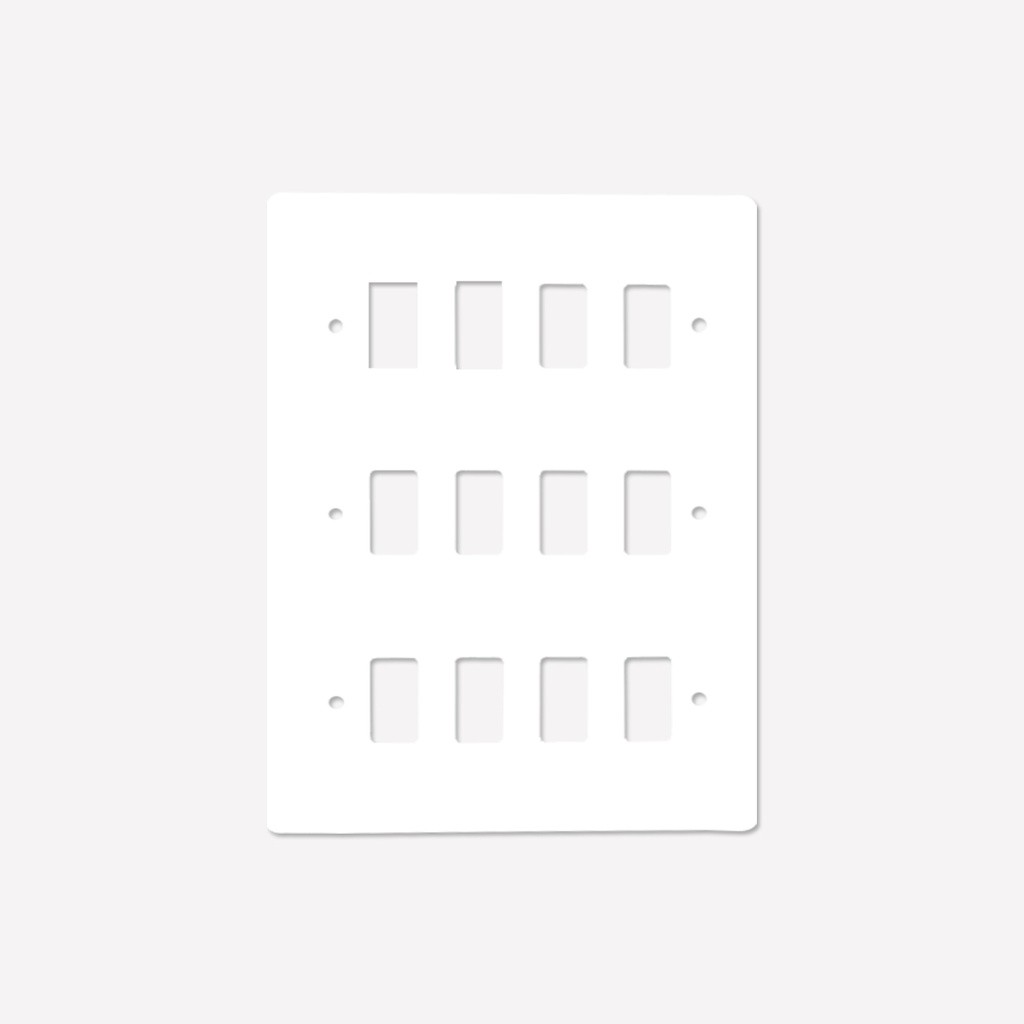 12G GRID SWITCH FRONT PLATE WHITE LOGIC PLUS - MK | Plaza Middle East