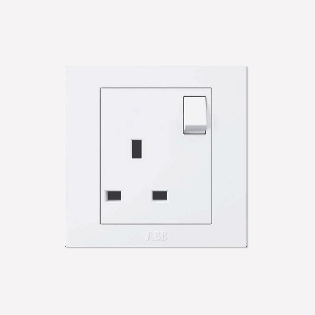 13A 1G Switched Socket White Kalo | ABB Switch Socket Dubai