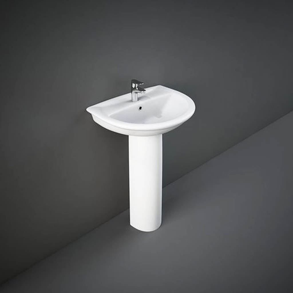 WASH BASIN WITH PEDESTAL KARLA 50CM - RAK | Plaza Middle East