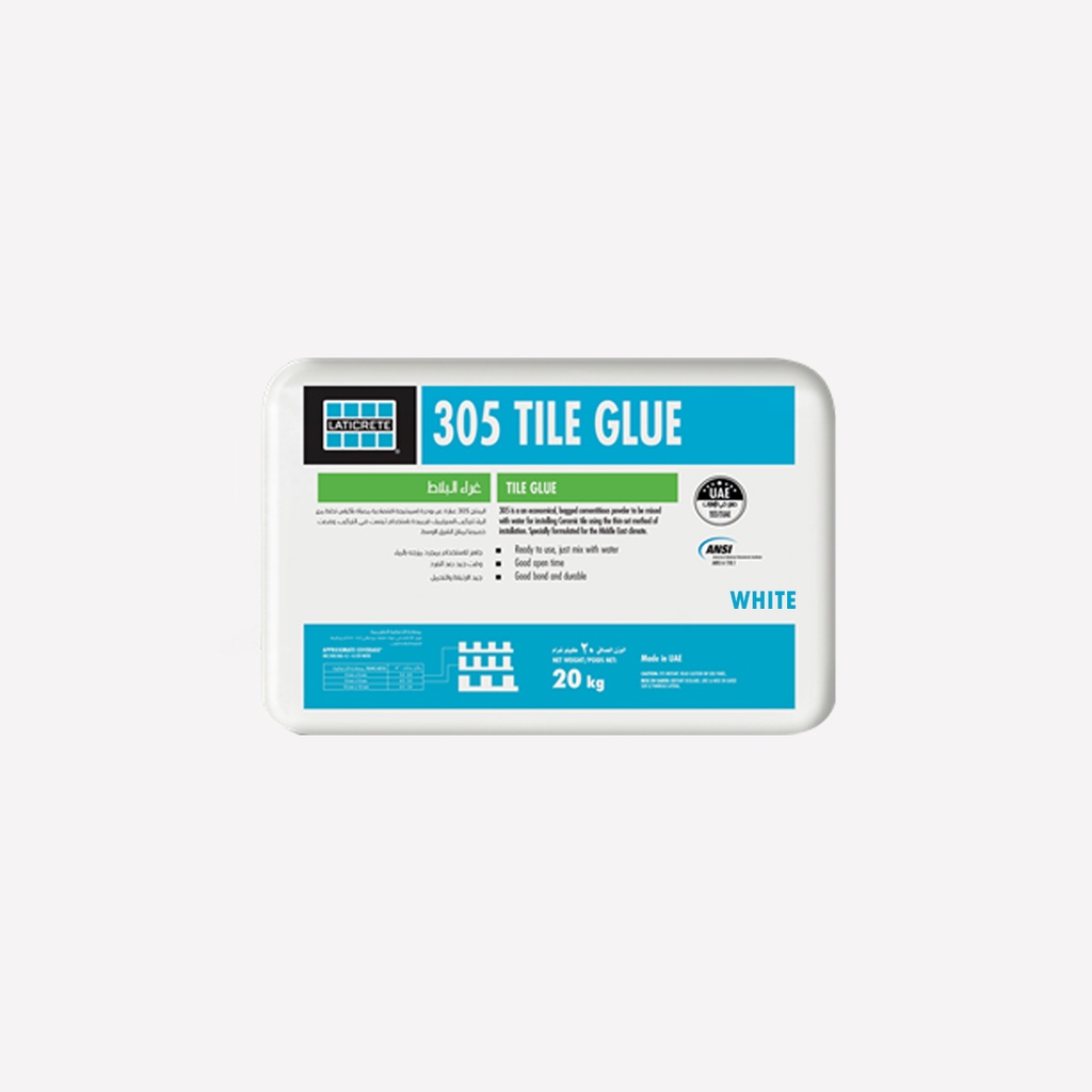 TILE GLUE 305 WHITE 20KG - LATICRETE | Plaza Middle East