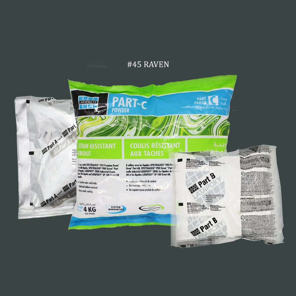 SPECTRALOCK GROUT PART A+B+C 1245 RAVEN - LATICRETE | Plaza Middle East
