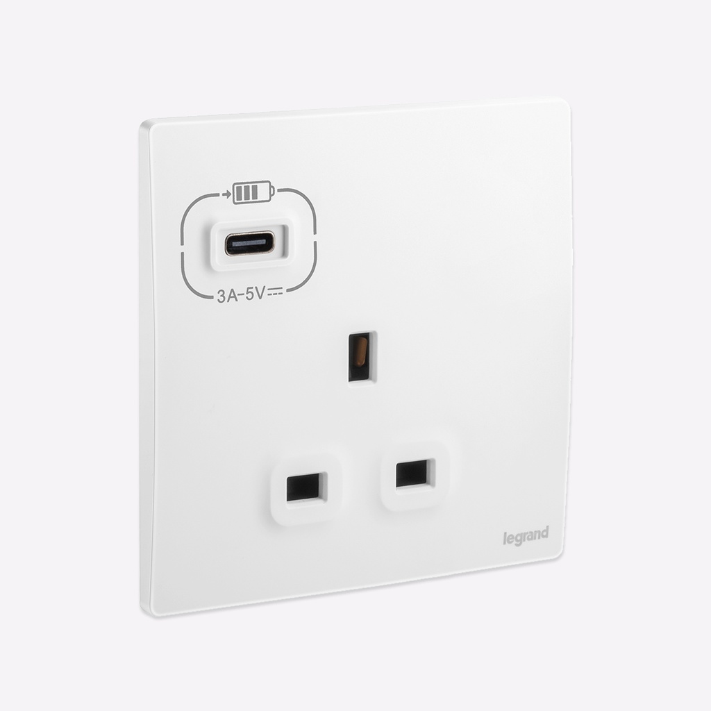 Buy 10A 1G 1way Switch Mallia Silver - Legrand online Dubai, UAE