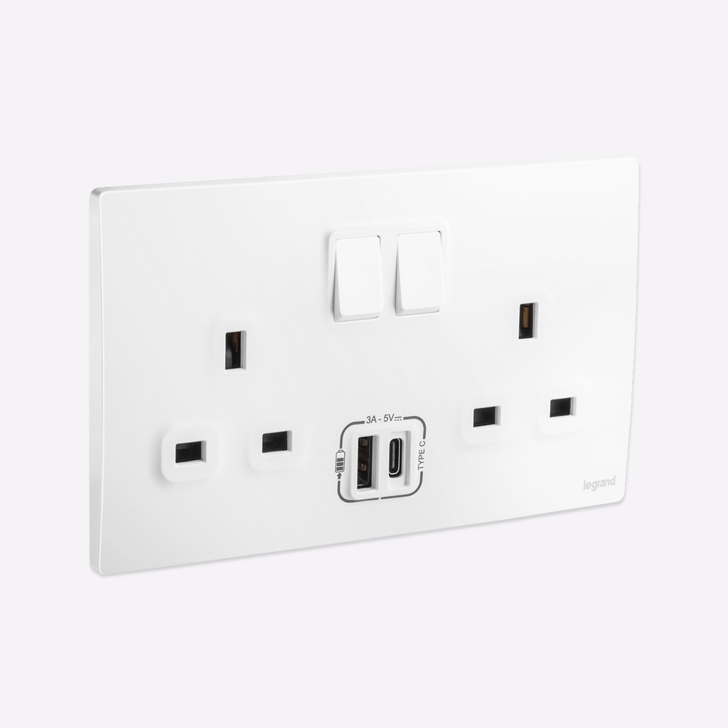 Buy 10A 1G 1way Switch Mallia Silver - Legrand online Dubai, UAE