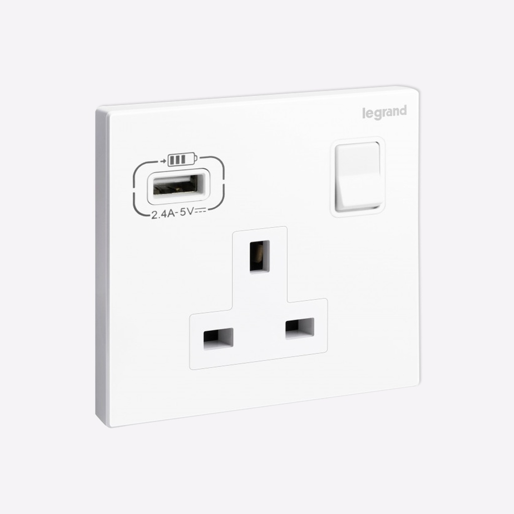 Buy 10A 1G 1way Switch Mallia Silver - Legrand online Dubai, UAE