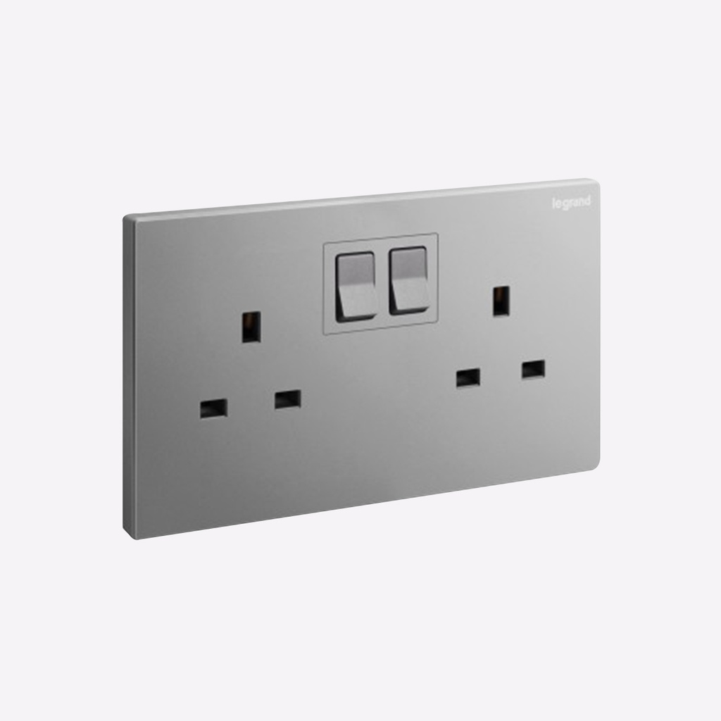 13A 2G SWITCH SOCKET+LED GALION DARK SILVER - LEGRAND | Plaza Middle East