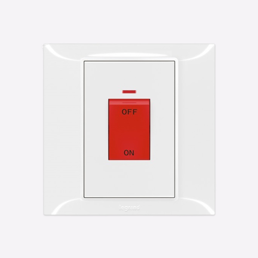 45A DP SWITCH + LED BELANKO-S WHITE - LEGRAND | Plaza Middle East
