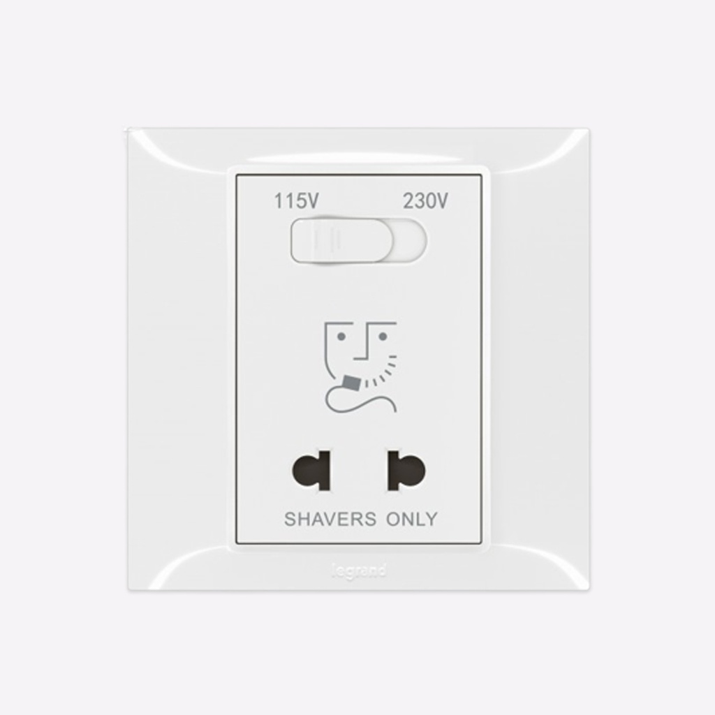 1G SHAVER SOCKET 240/115V BELANKO-S WHITE - LEGRAND | Plaza Middle East