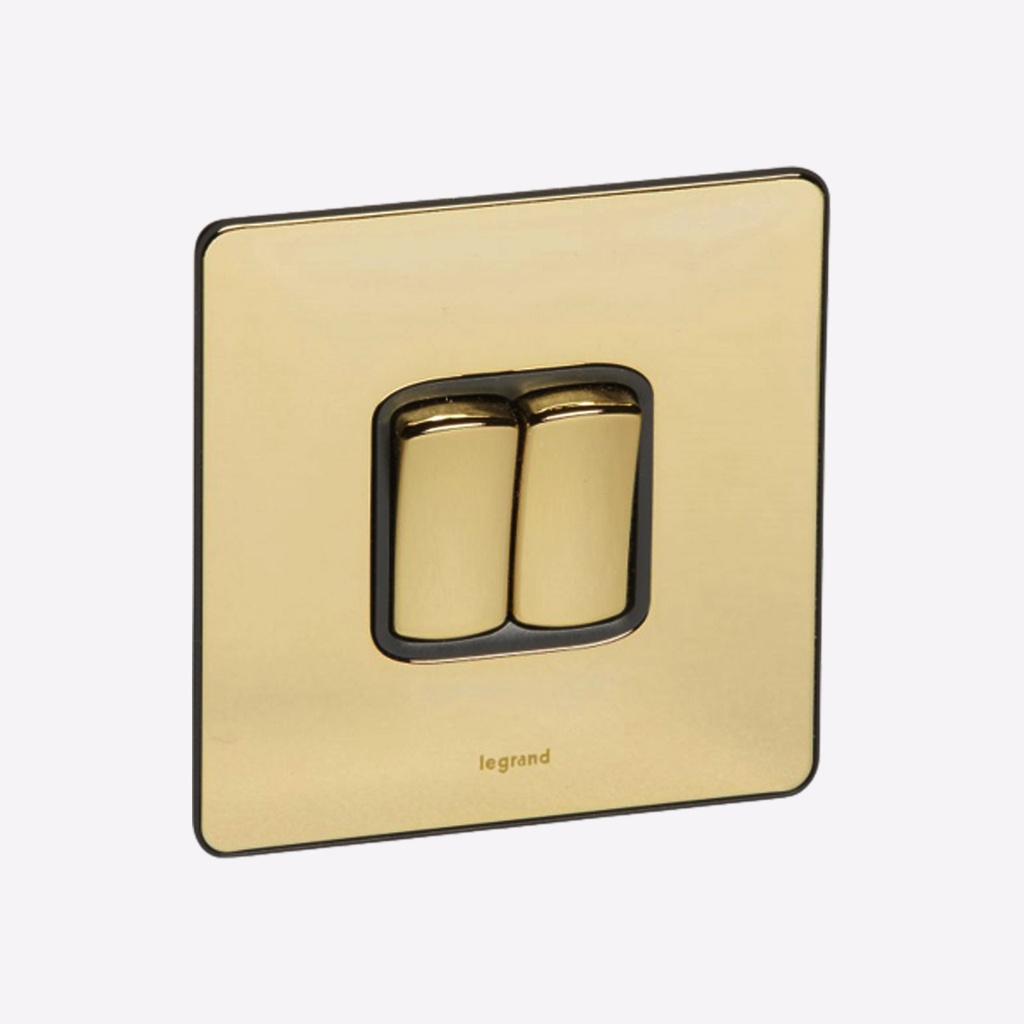 20A 2G 2W SWITCH SYNERGY SLEEK GOLD - LEGRAND | Plaza Middle East